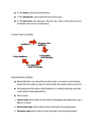 Media unit 11 notes on narrative and genre theories | PDF