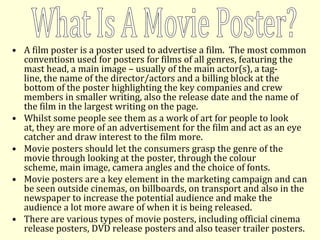 Movie Poster Codes and Conventions | PPT