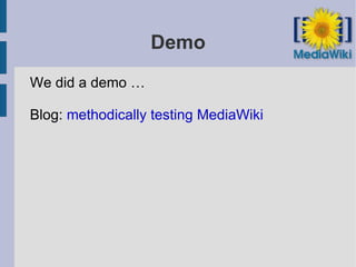 Media Wiki Testing Environment | ODP