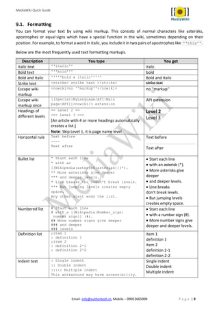 MediaWiki Quick Start Guide | PDF