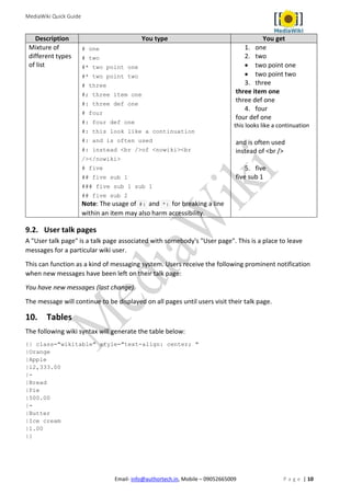 MediaWiki Quick Start Guide | PDF