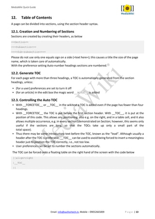 MediaWiki Quick Start Guide | PDF