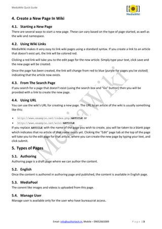 MediaWiki Quick Start Guide | PDF