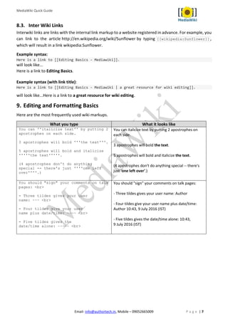 MediaWiki Quick Start Guide | PDF