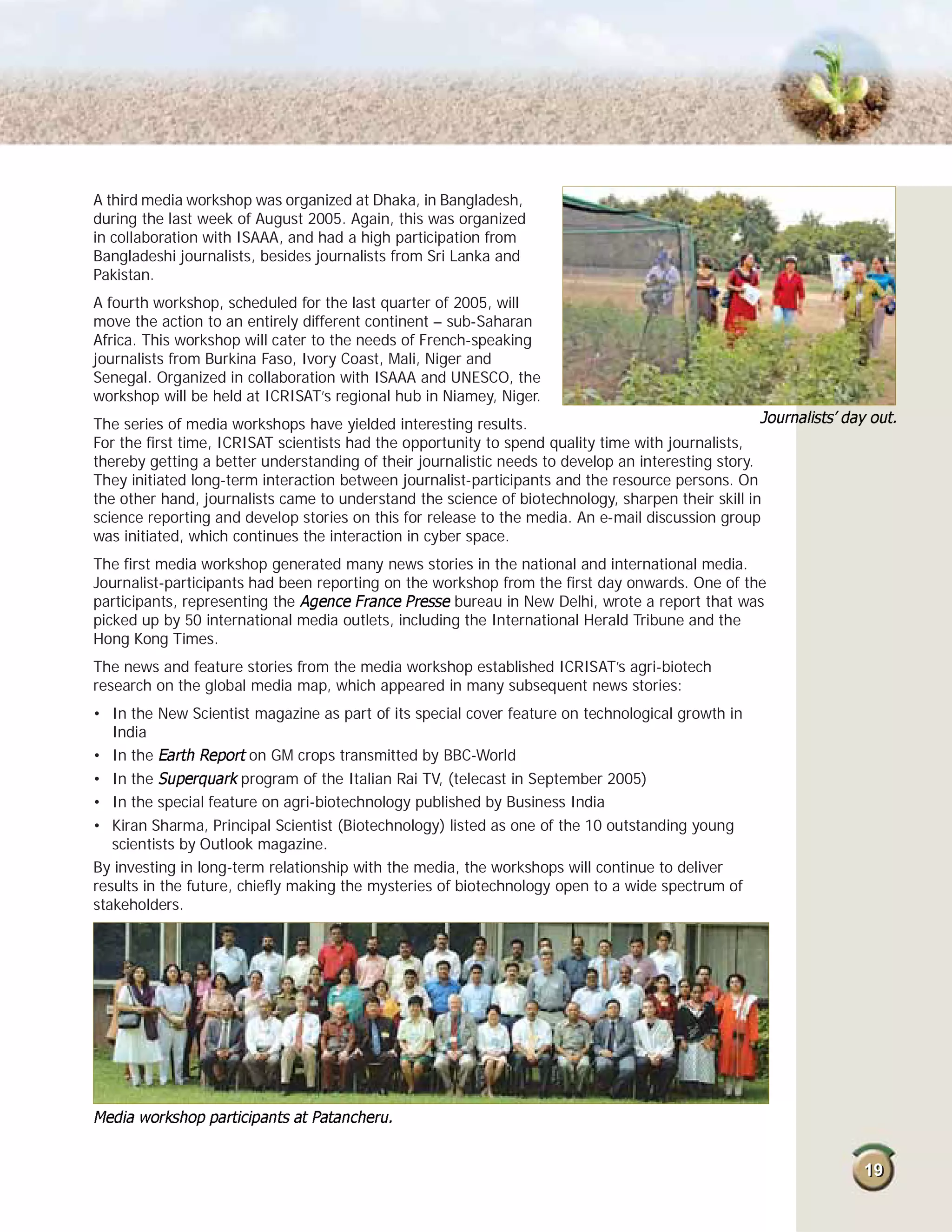 Media workshops : Demystifying biotechnology | PDF