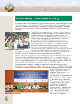 Media workshops : Demystifying biotechnology | PDF