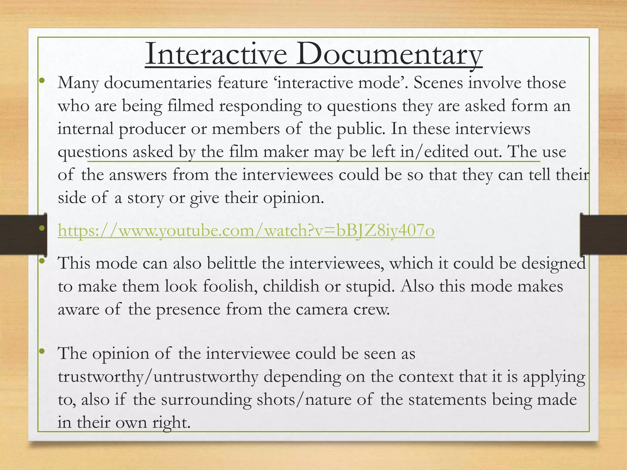 Documentary- Interactive | PPTX