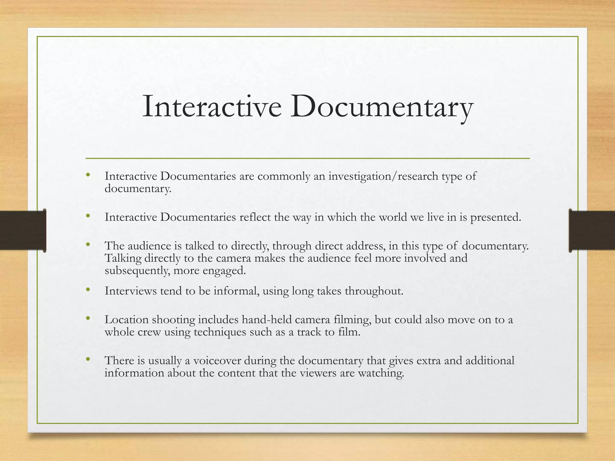 Documentary- Interactive | PPTX