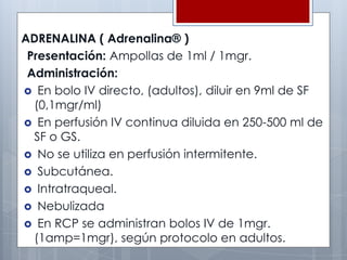 Medicación de urgencias | PPTX