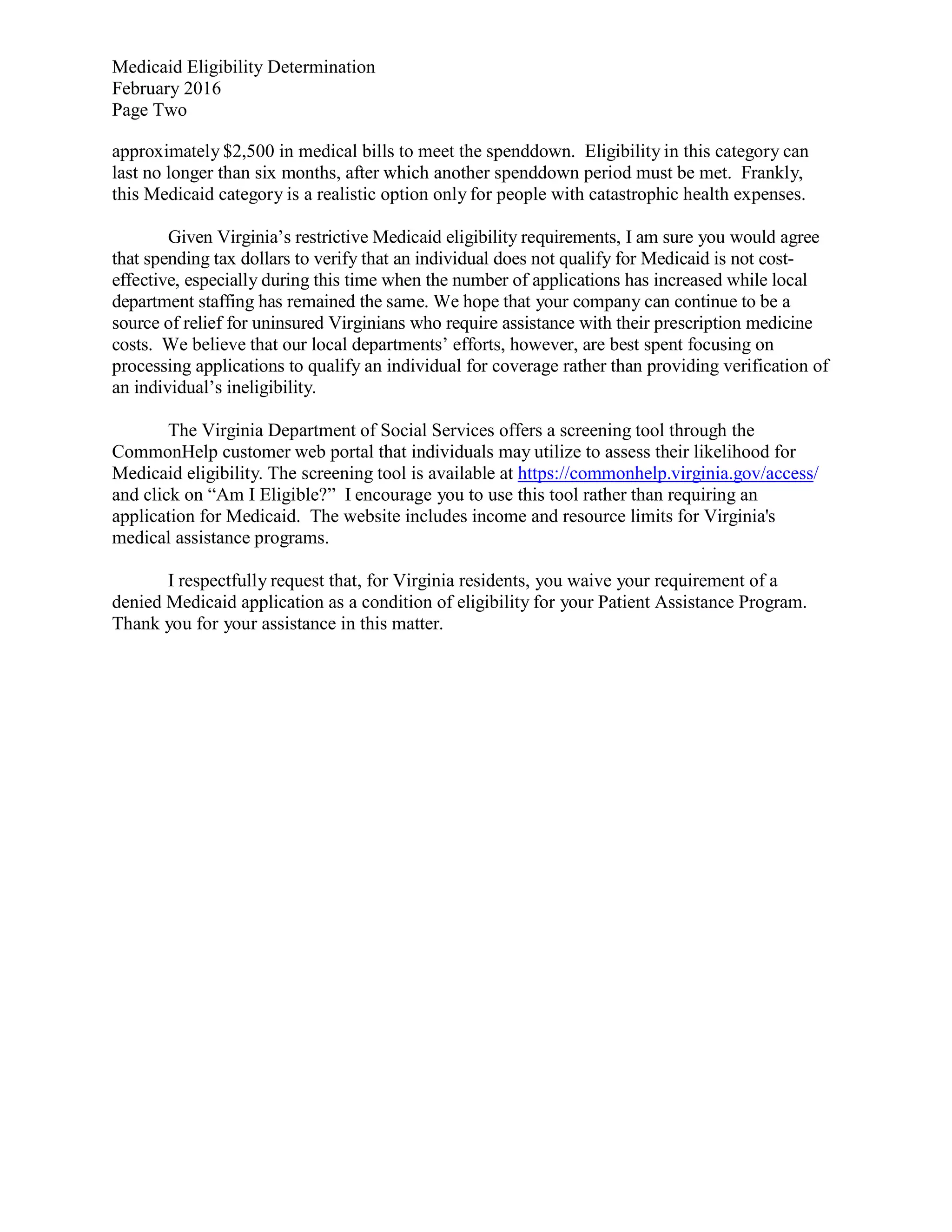 Medicaid letter | PDF