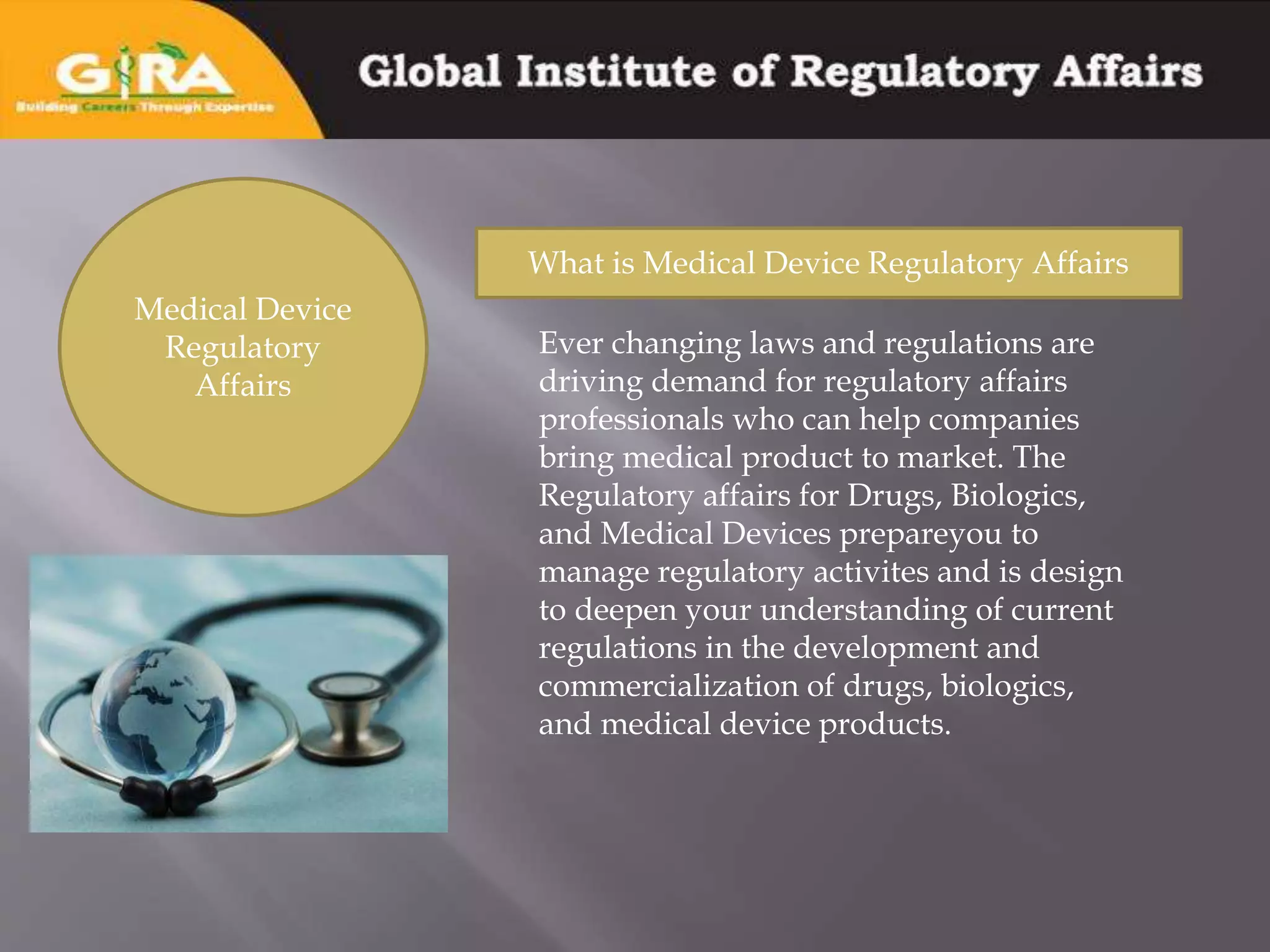 Medical Device Regulatory Affairs. | PPTX Medical Device Regulatory Affairs. | PPTX
