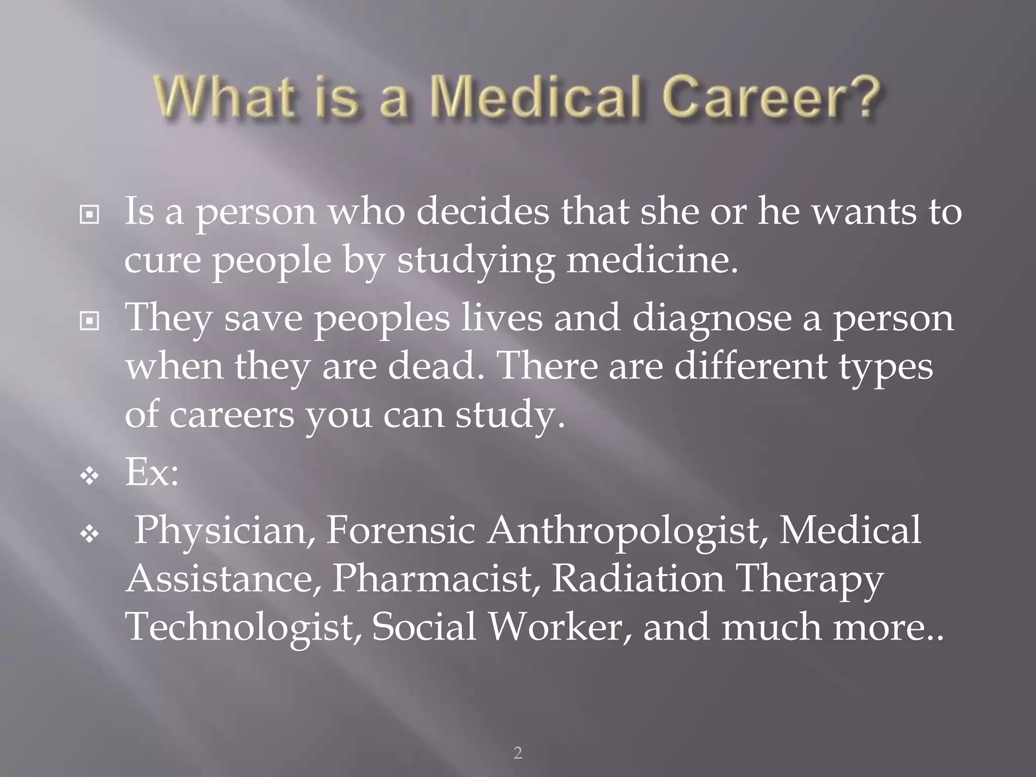 Medical Careers | PPTX