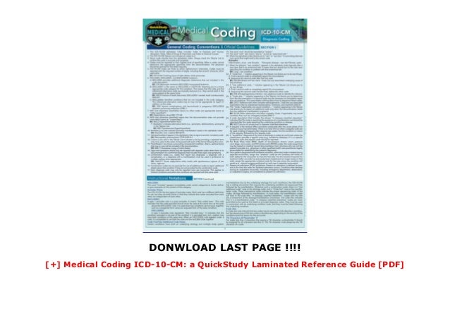 Medical Coding ICD-10-CM: a QuickStudy Laminated Reference Guide [PDF]