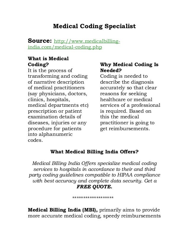 Medical Coding Specialist