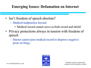 Medical Justice Anti Defamation | PPT | Healthcare Industry | Industries
