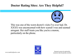 Medical Justice Anti Defamation | PPT | Healthcare Industry | Industries