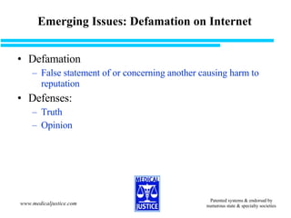 Medical Justice Anti Defamation | PPT | Healthcare Industry | Industries