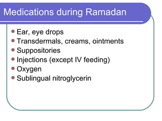 Medical Management During Ramadan | PPT