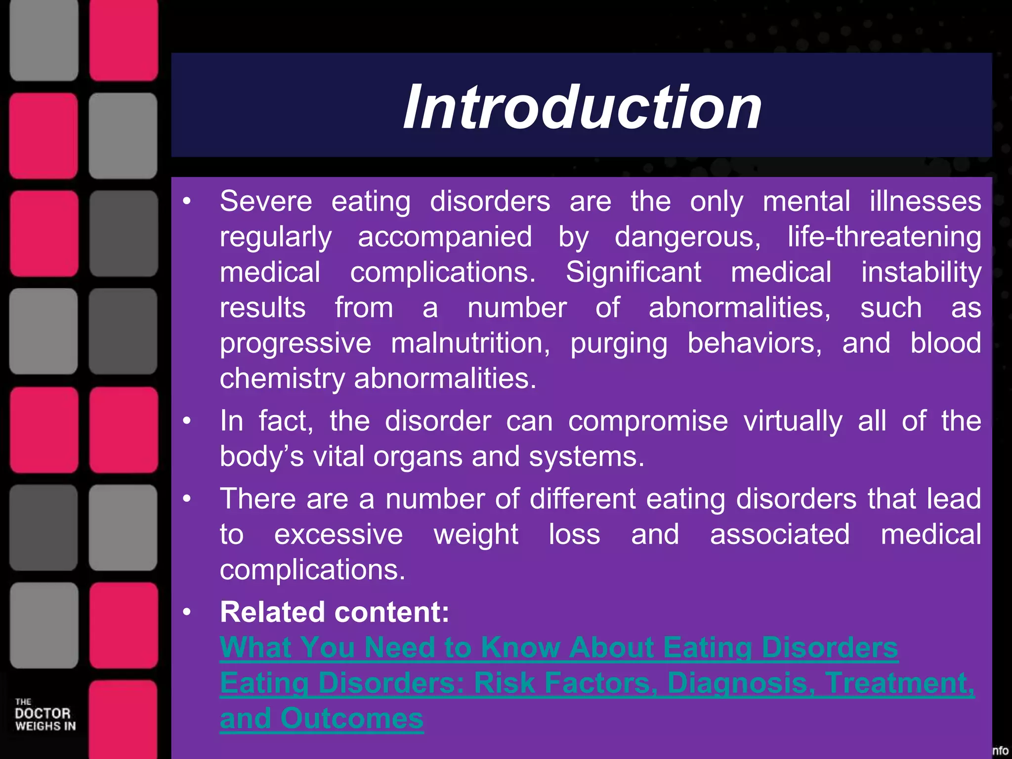 Medical Management of Severe Eating Disorders | PPT