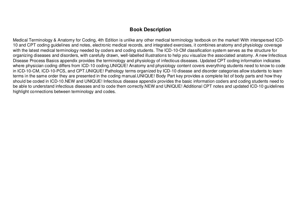 R E A D Medical Terminology Anatomy For Coding Full R E A D Medical Terminology Anatomy For Coding Full