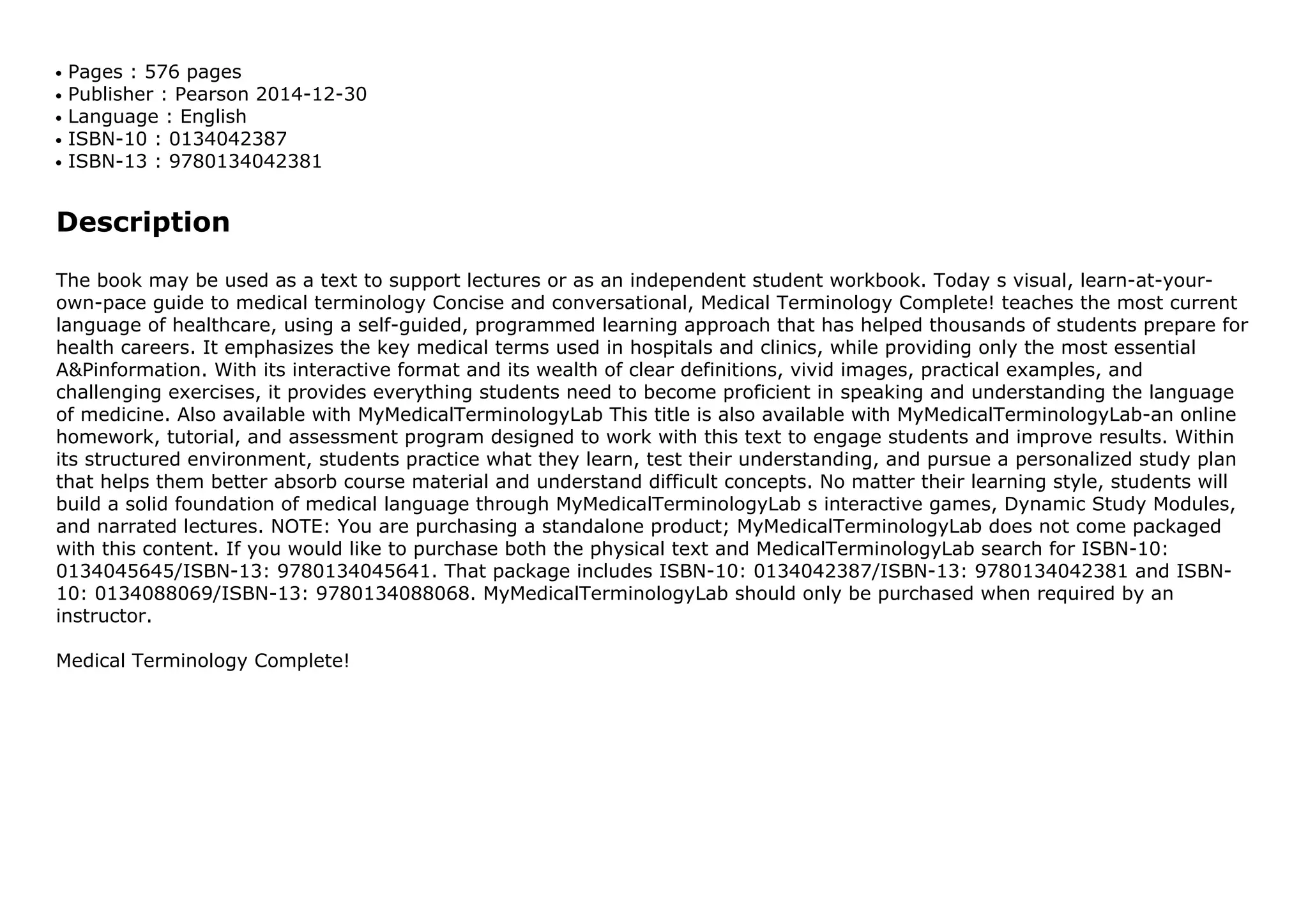 Medical Terminology Complete! | PDF