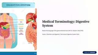 Comprehensive Medical Terminology of the Digestive System for ...