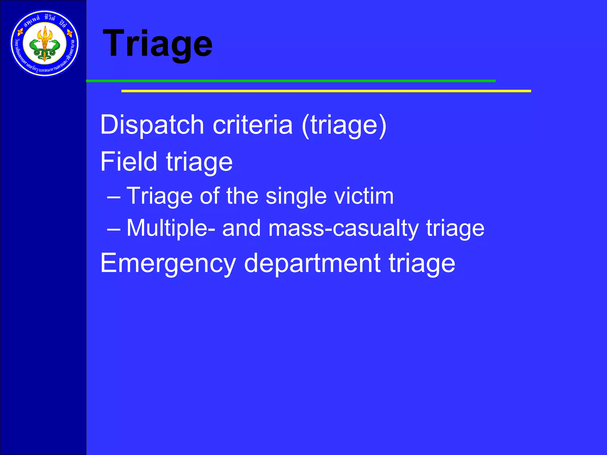 Medical Triage of Traumatic victims | PPT