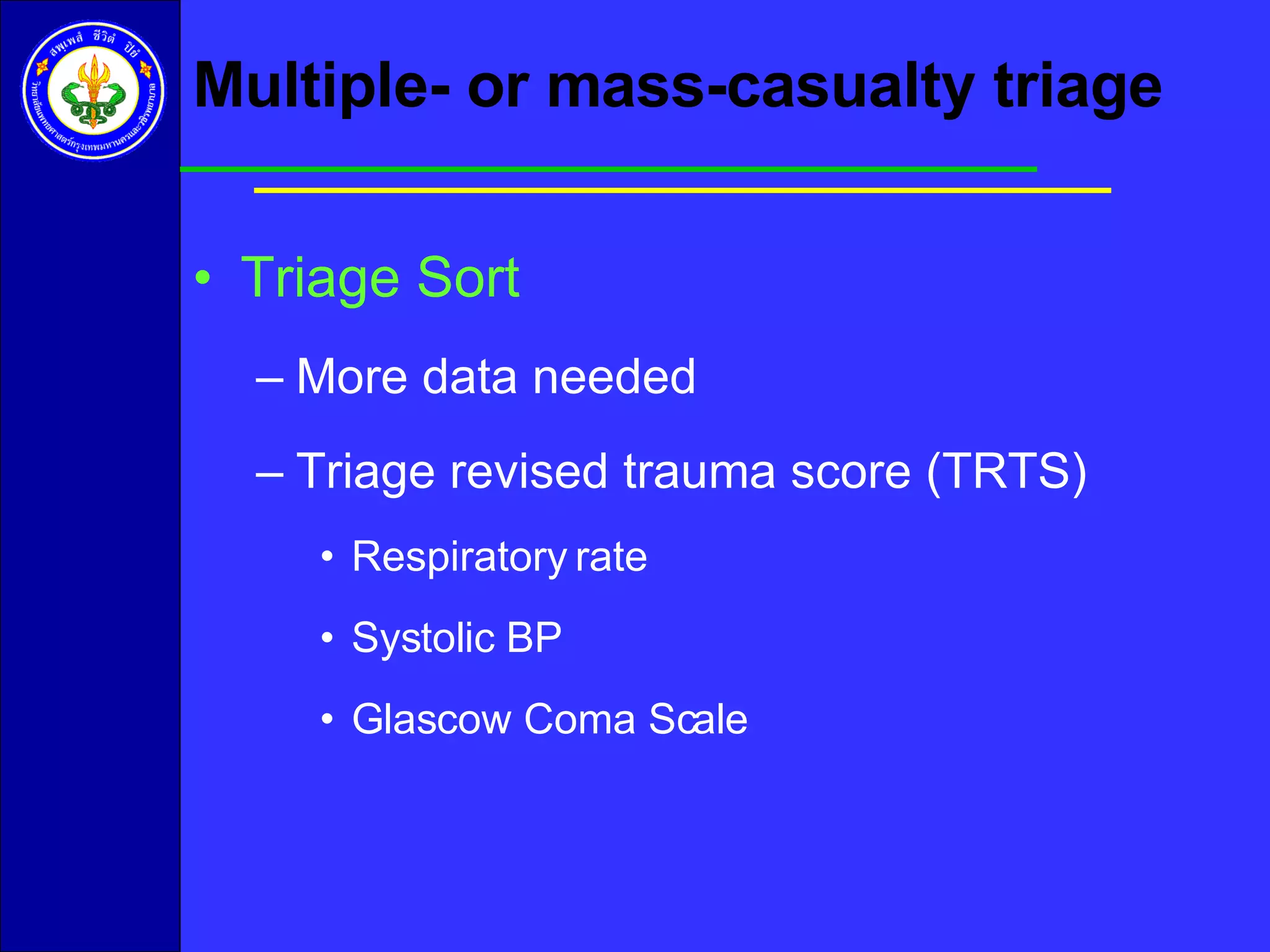 Medical Triage of Traumatic victims | PPT
