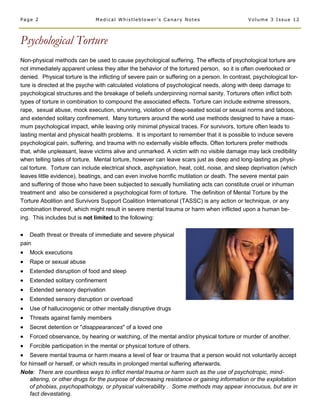 Medical Whistleblower Canary Notes Newsletter 38 Torture Dec. 2008 Vol ...