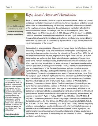 Medical Whistleblower Canary Notes Newsletter 38 Torture Dec. 2008 Vol ...