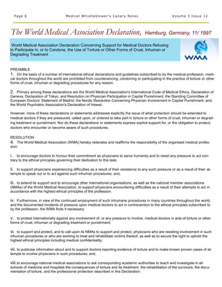 Medical Whistleblower Canary Notes Newsletter 38 Torture Dec. 2008 Vol ...