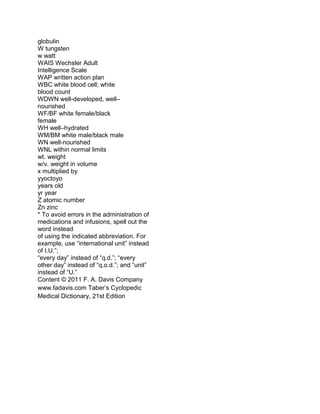 Medical abbreviations | DOCX