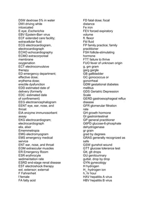 Medical abbreviations | DOCX