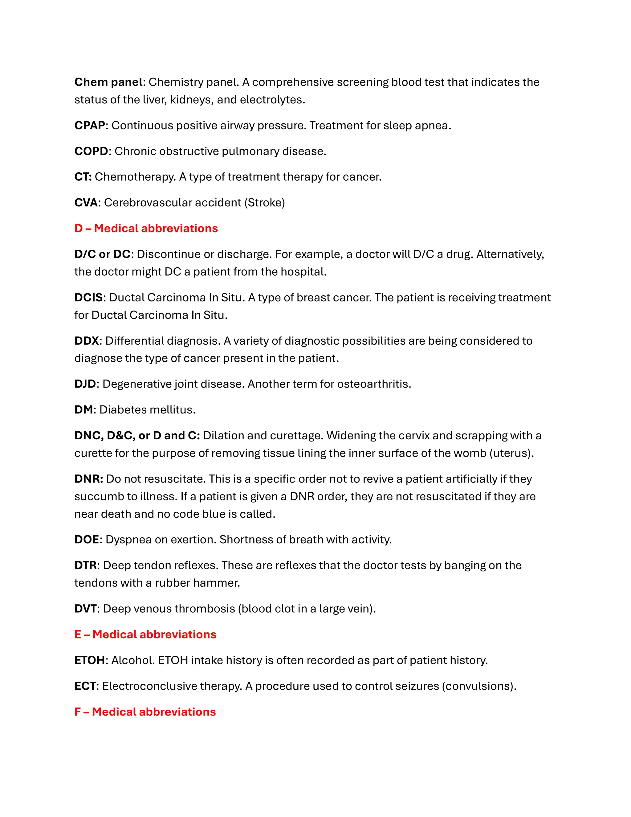 Hospital - Medical Abbreviations By Vedanti More | PDF