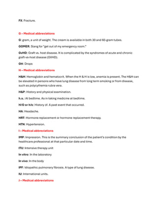 Hospital - Medical Abbreviations By Vedanti More | PDF