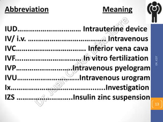 Medical abbreviations 2, april 7, 13 | PPT