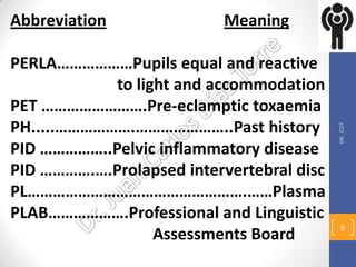 Medical abbreviations 4, may 5, 13 | PPSX
