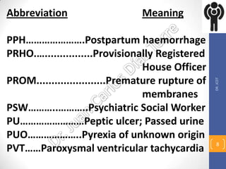 Medical abbreviations 4, may 5, 13 | PPT