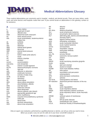 Medical abbreviations glossary | PDF