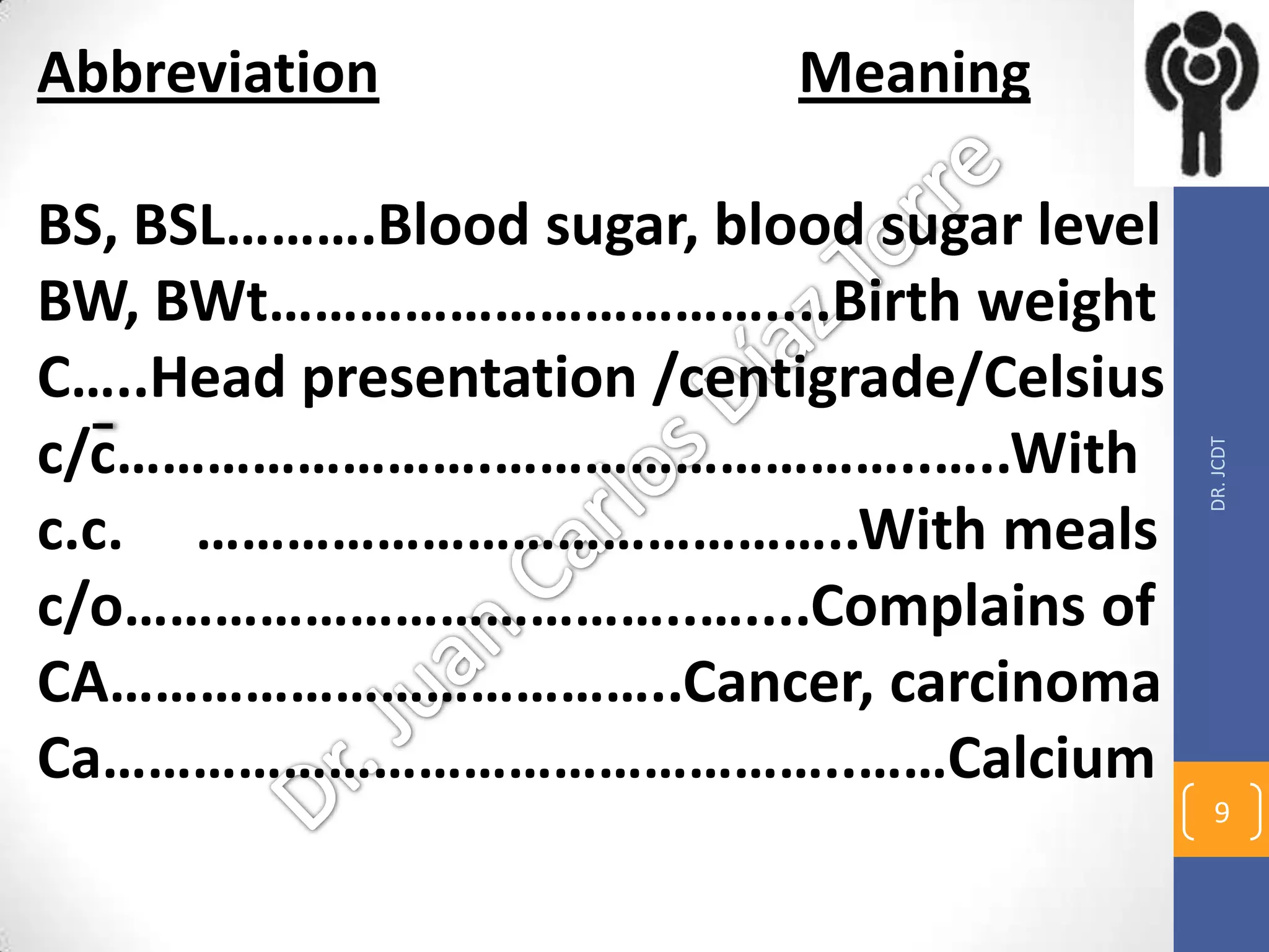 Medical abbreviations i, march 24, 13 | PPSX