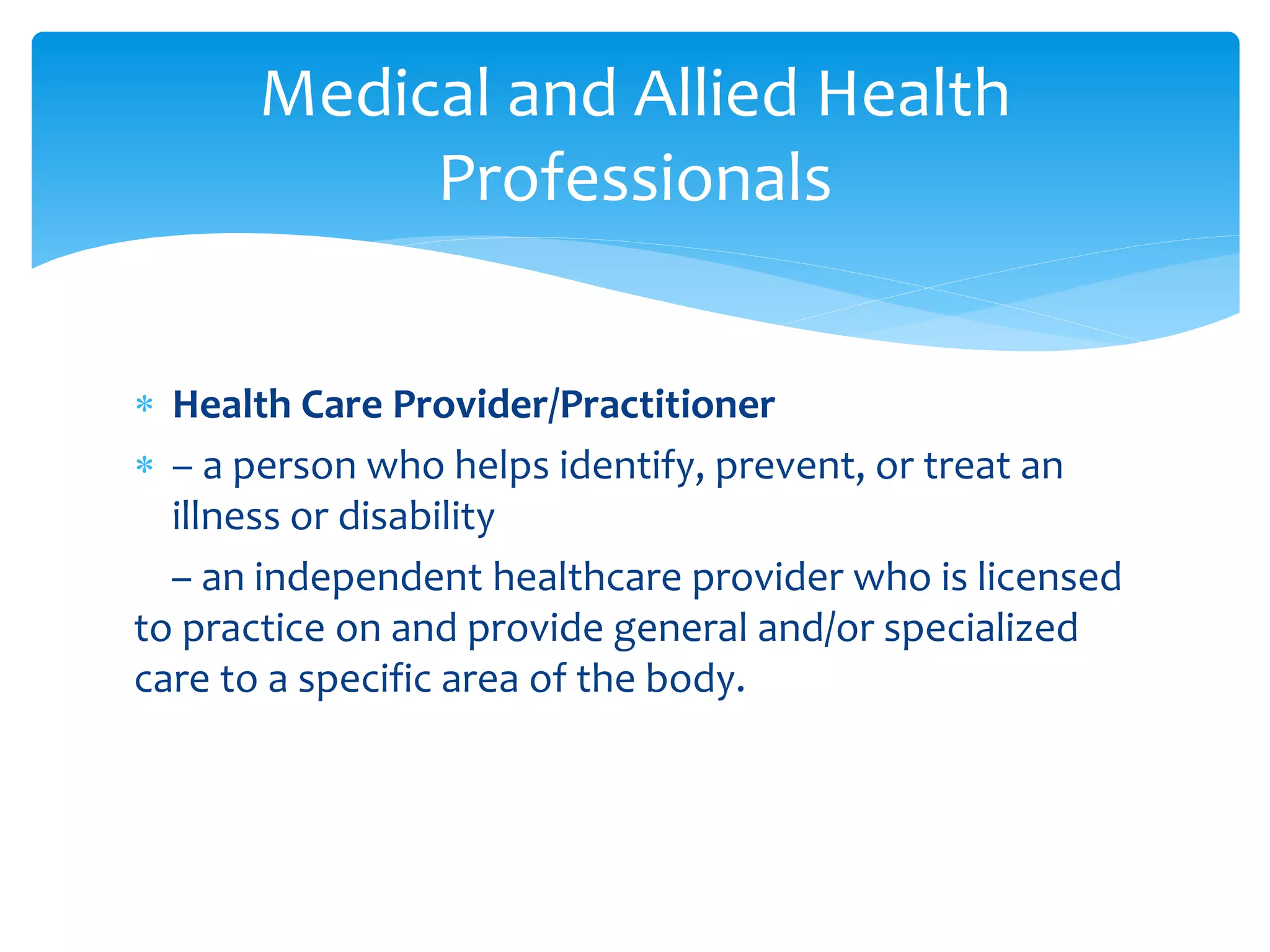 Medical and allied health profession | PPTX