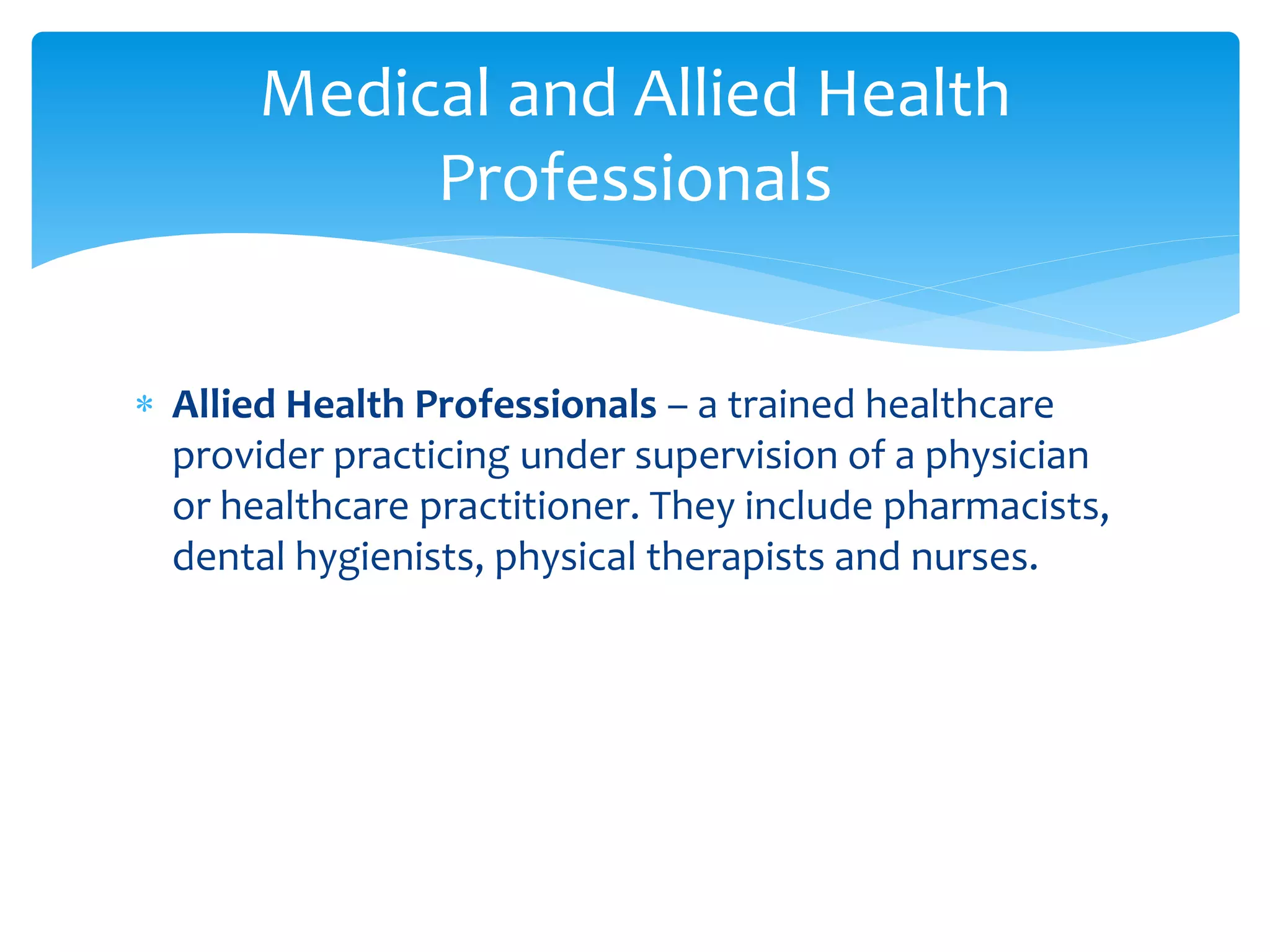 Medical and allied health profession | PPTX
