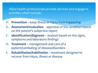 Medical and allied health profession | PPTX