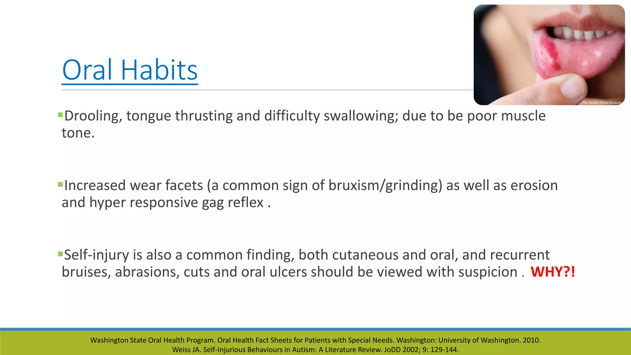 Medical ,dental manifestations and management of autism spectrum ...