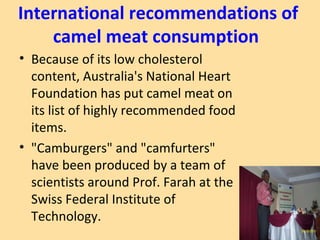 Medical and health properties of camel products | PPT