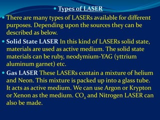 Medical applications of laser 1 | PPTX