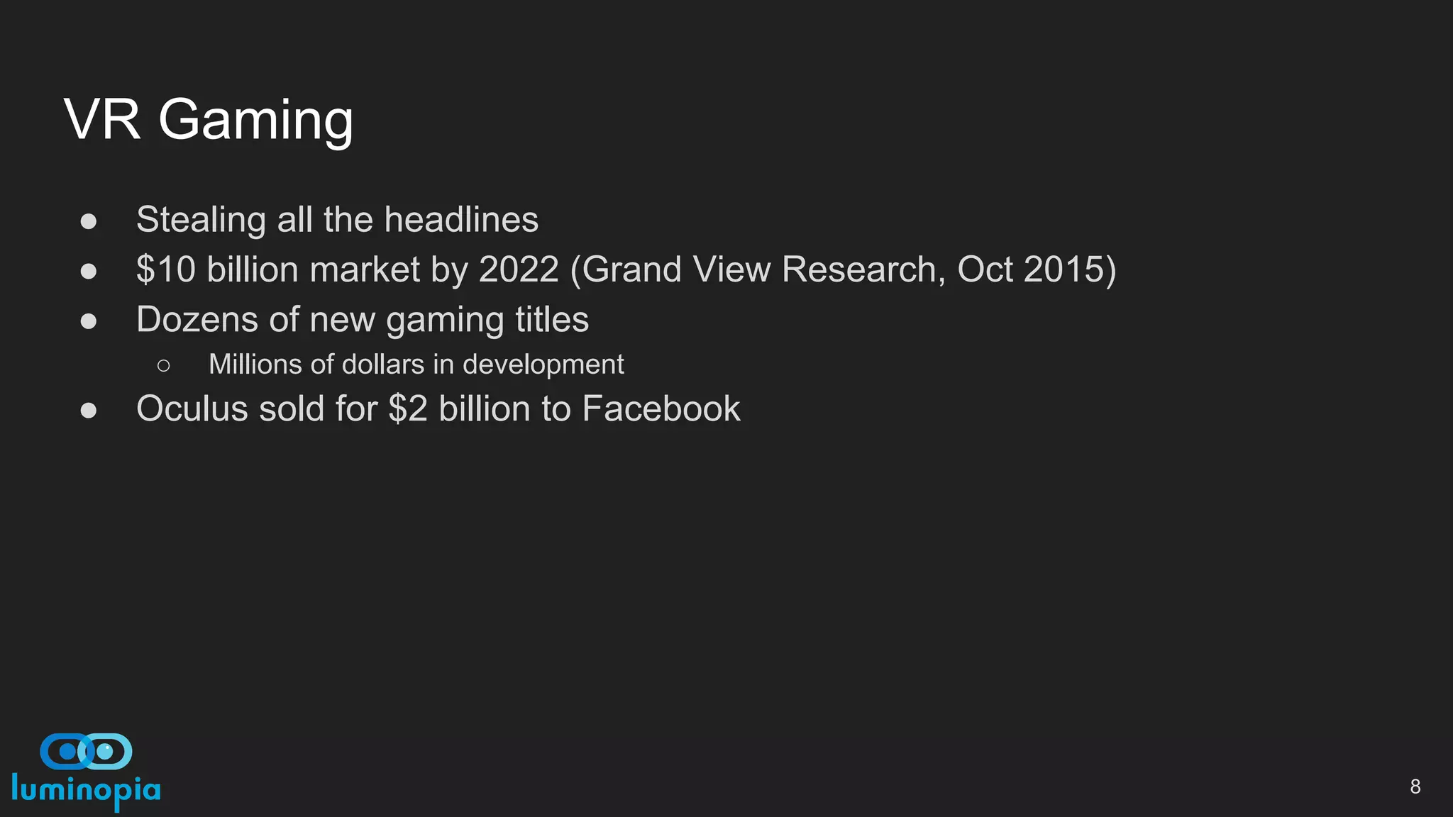 Medical Applications of Virtual Reality - Alex Wendland | PPT