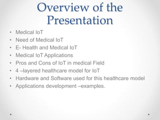Medical applications using io t | PPTX