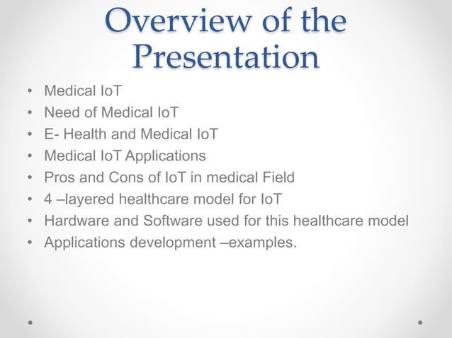 Medical applications using io t | PPT