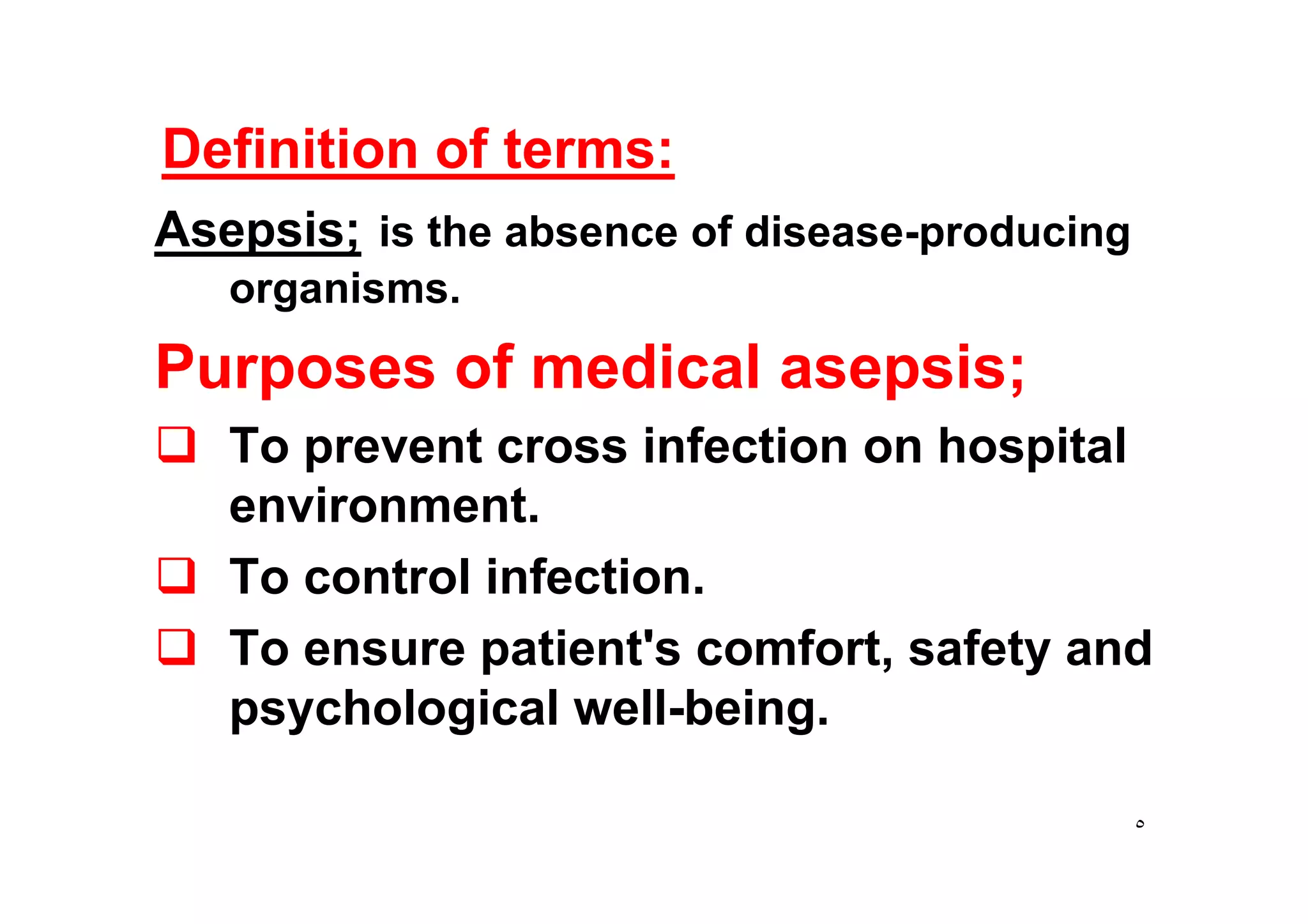 Medical asepsis | PDF